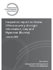 Inspection report on Home Office country of origin information, Iraq ...