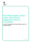 Fixed recoverable costs for clinical negligence claims - GOV.UK