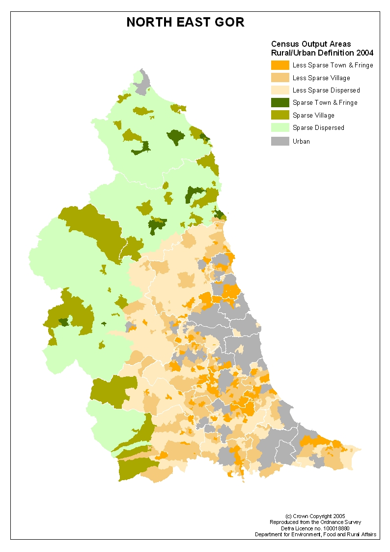 Regional maps of rural areas (Census 2001) - Region: north-east - GOV.UK