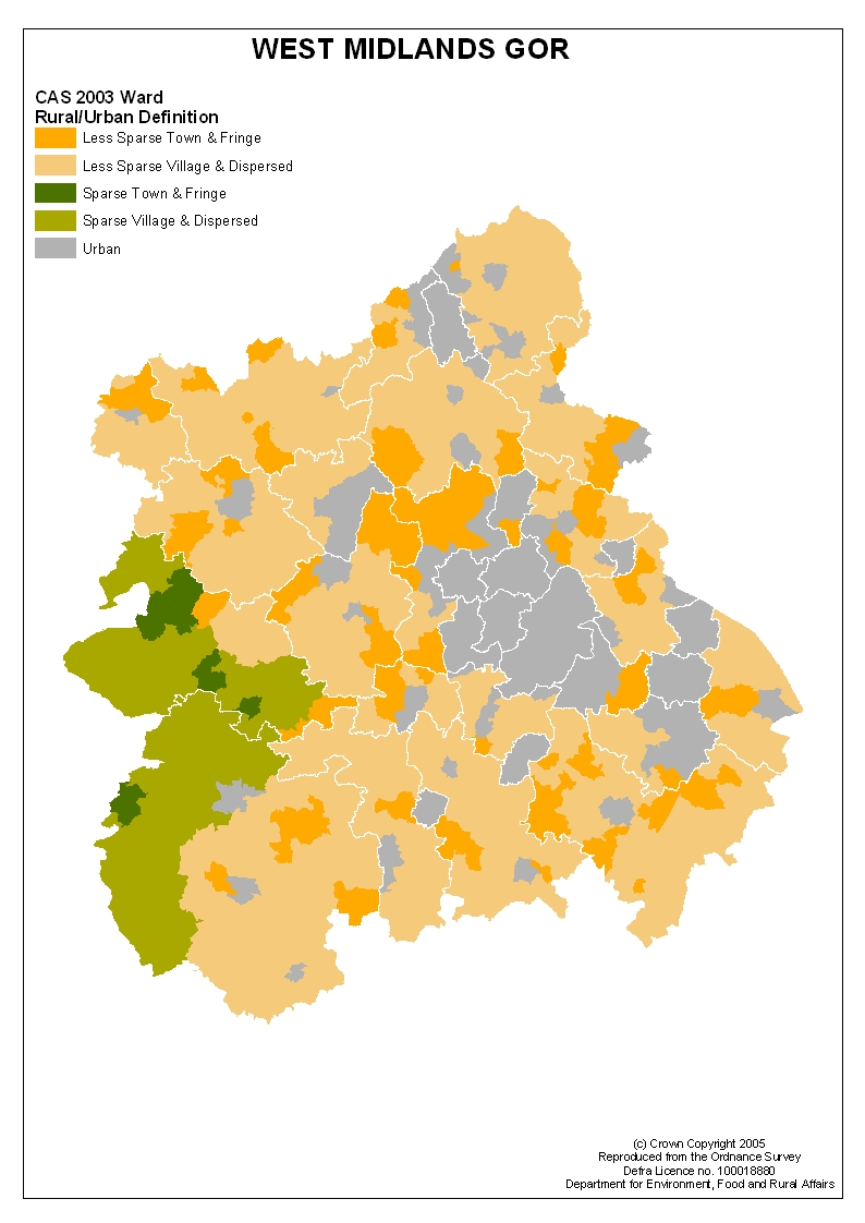 Regional maps of rural areas (Census 2001)- Region: west Midlands - GOV.UK
