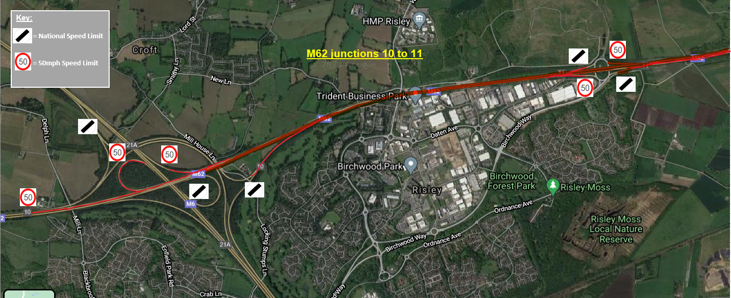 M62 J11-12 Eastbound and Westbound speed restrictions - GOV.UK