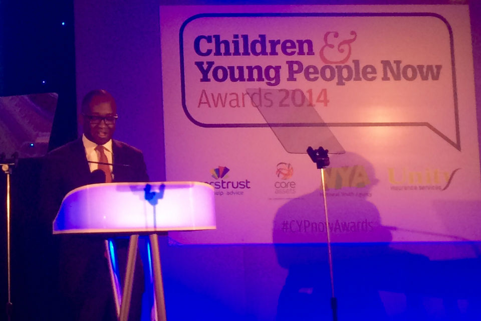 Sam Gyimah speaks at the Children & Young People Now awards - GOV.UK