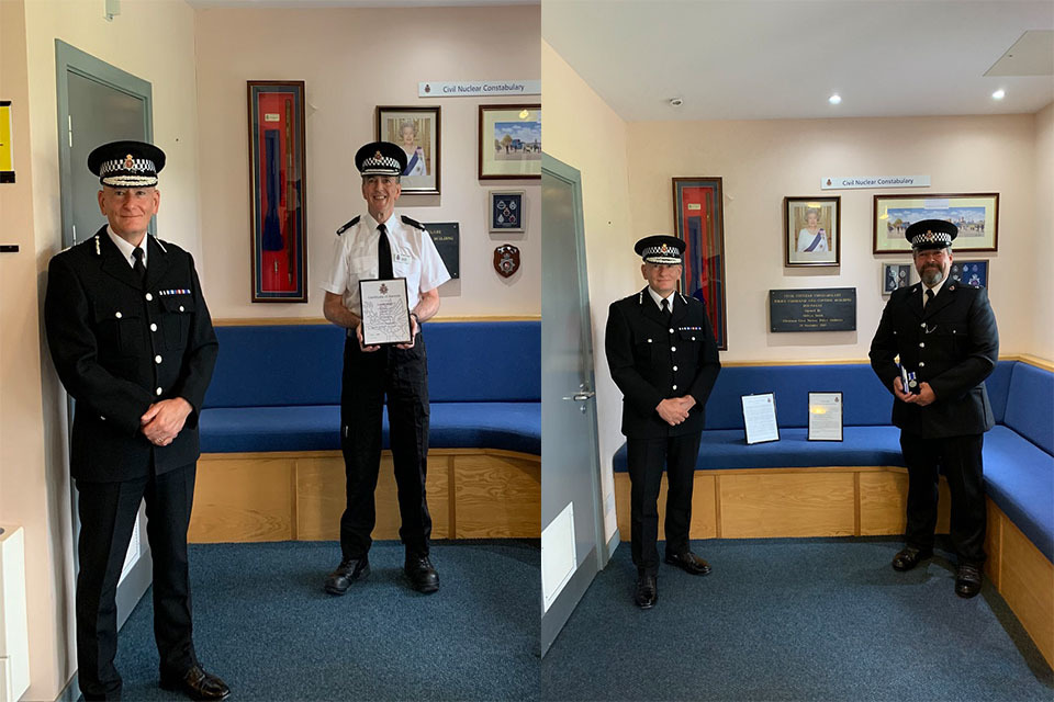 Two Dounreay officers recognised and rewarded by Chief Constable - GOV.UK Two Dounreay officers recognised and rewarded by Chief Constable - GOV.UK