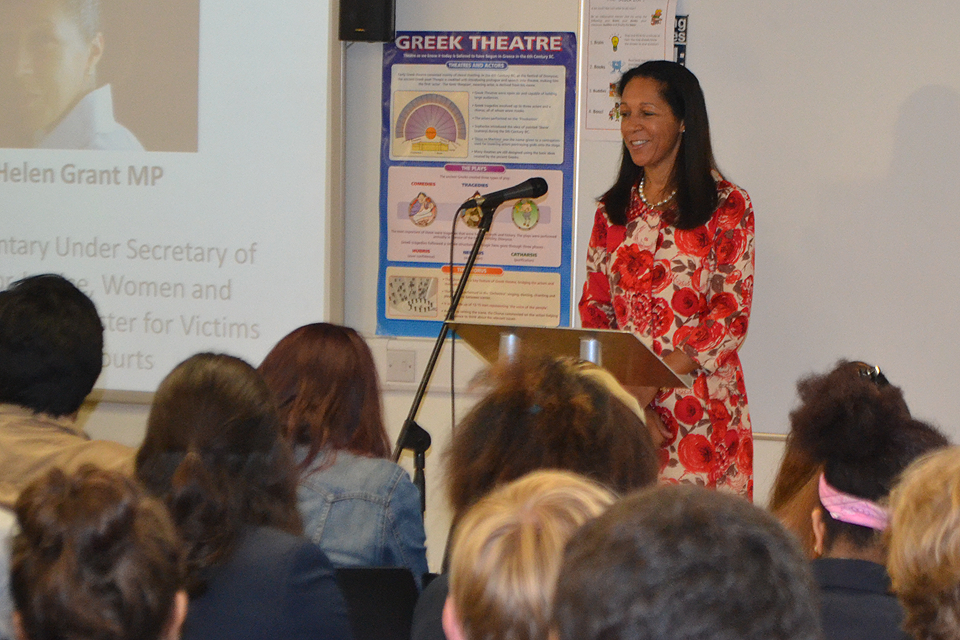 Helen Grant challenges young girls to aim high in life - GOV.UK