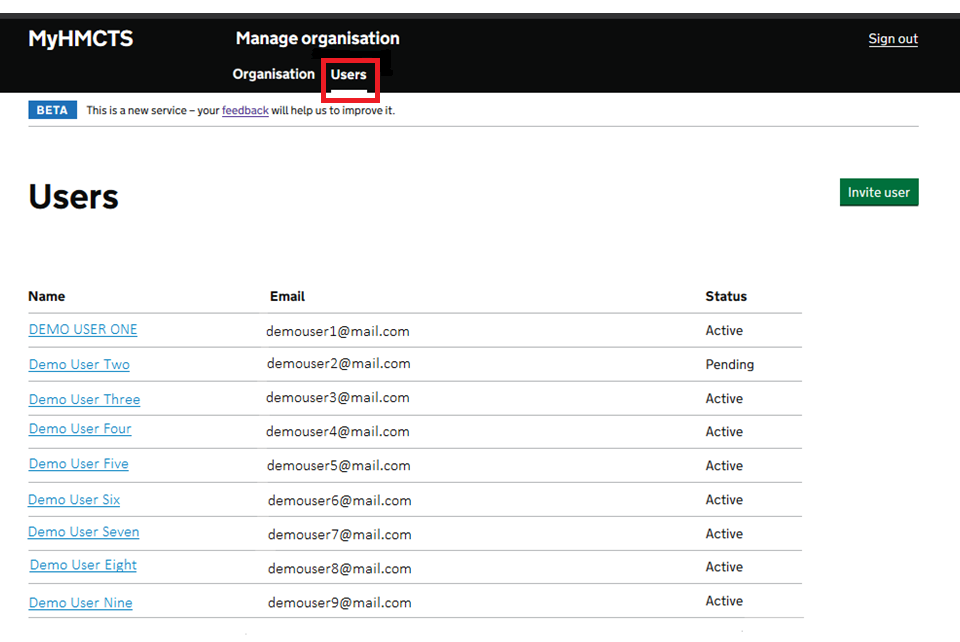 Add or update a MyHMCTS user account - GOV.UK