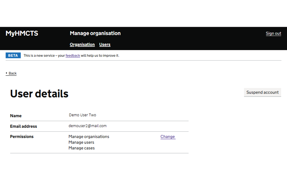 Add or update a MyHMCTS user account - GOV.UK
