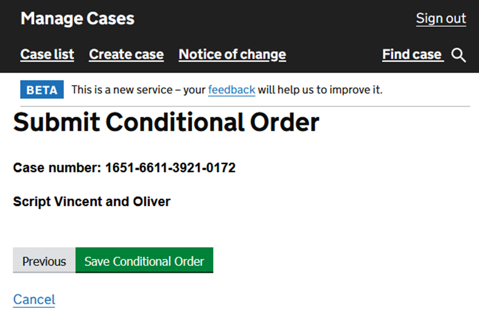 Apply for a conditional order – sole application - GOV.UK