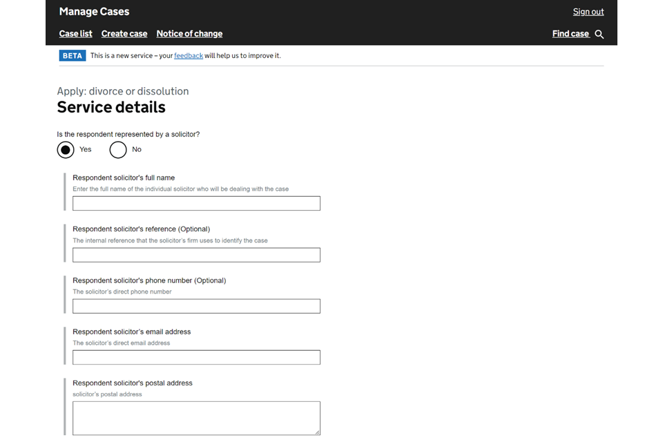 Submit a sole divorce application under new law - GOV.UK