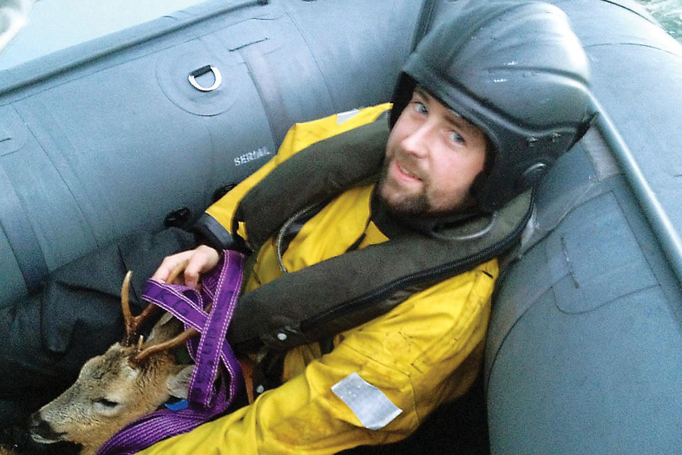 HMS Sutherland crew rescue drowning deer - GOV.UK