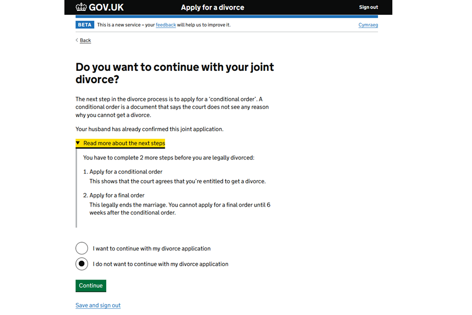 Joint conditional order process for applicant 2 – litigant in person ...