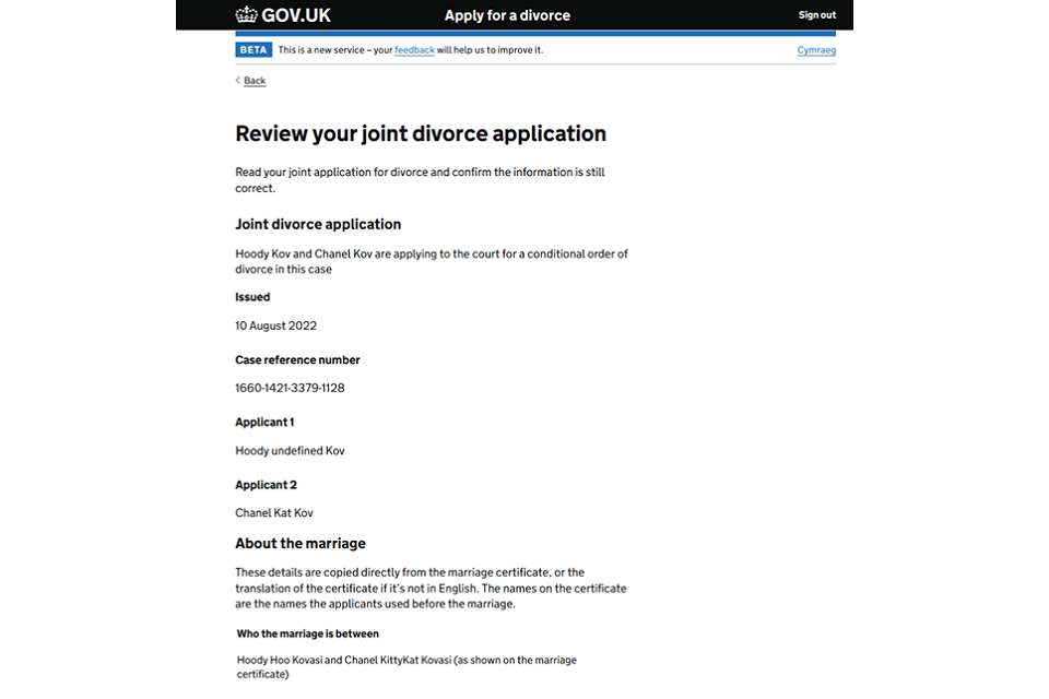 Joint conditional order process for applicant 2 – litigant in person ...