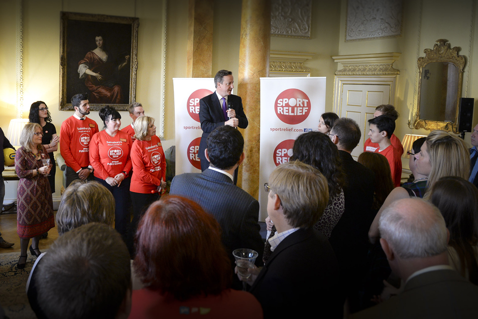 David Cameron welcomes Sport Relief’s fundraising finest - GOV.UK