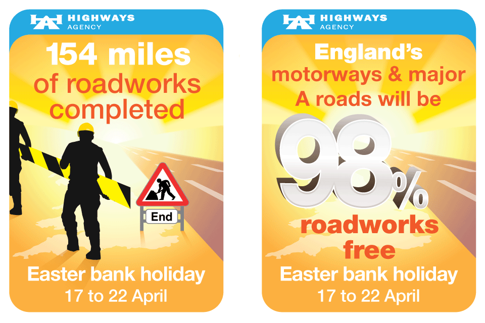 Easter travel eased as the Highways Agency lifts road works - GOV.UK