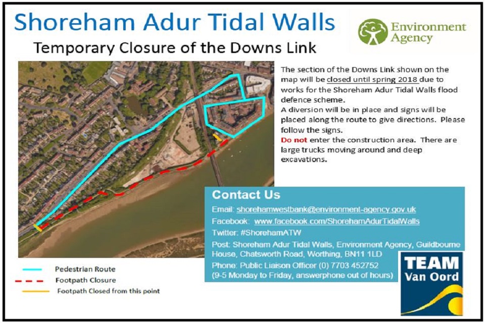 Shoreham Adur tidal walls scheme: footpath closures - GOV.UK