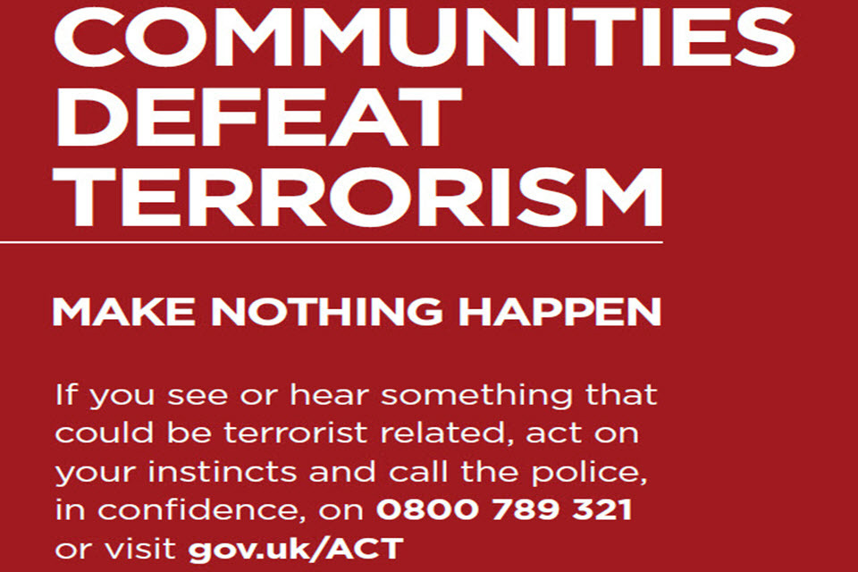 CNC supports national counter terrorism campaign - GOV.UK