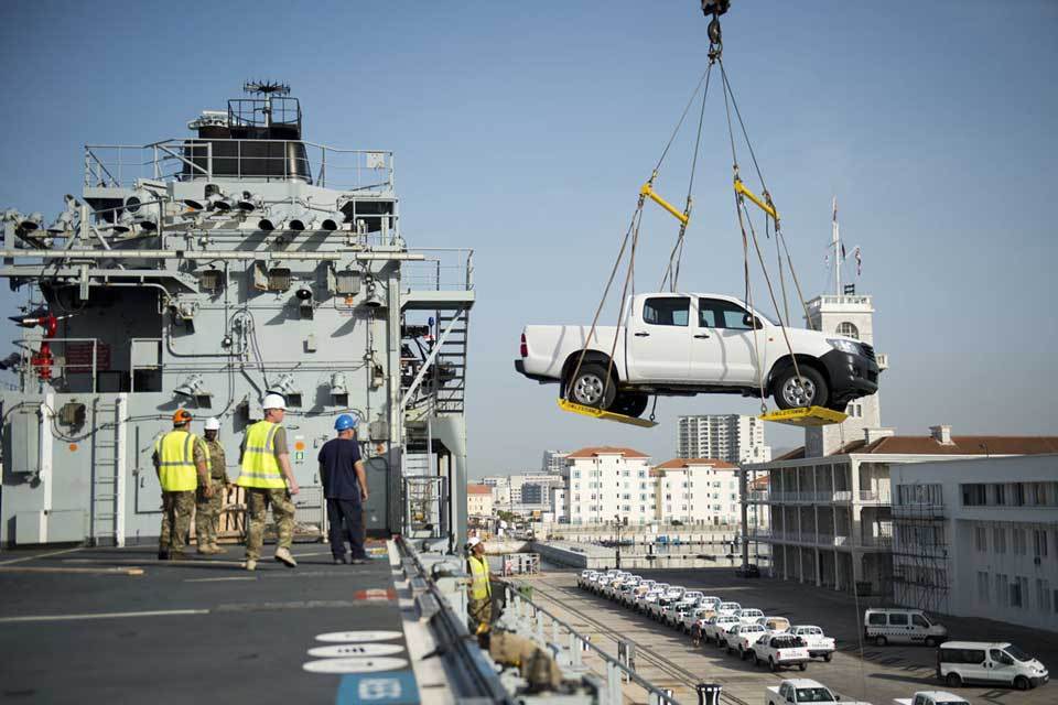 A fleet of pickup trucks joins RFA Argus in Gibraltar - GOV.UK