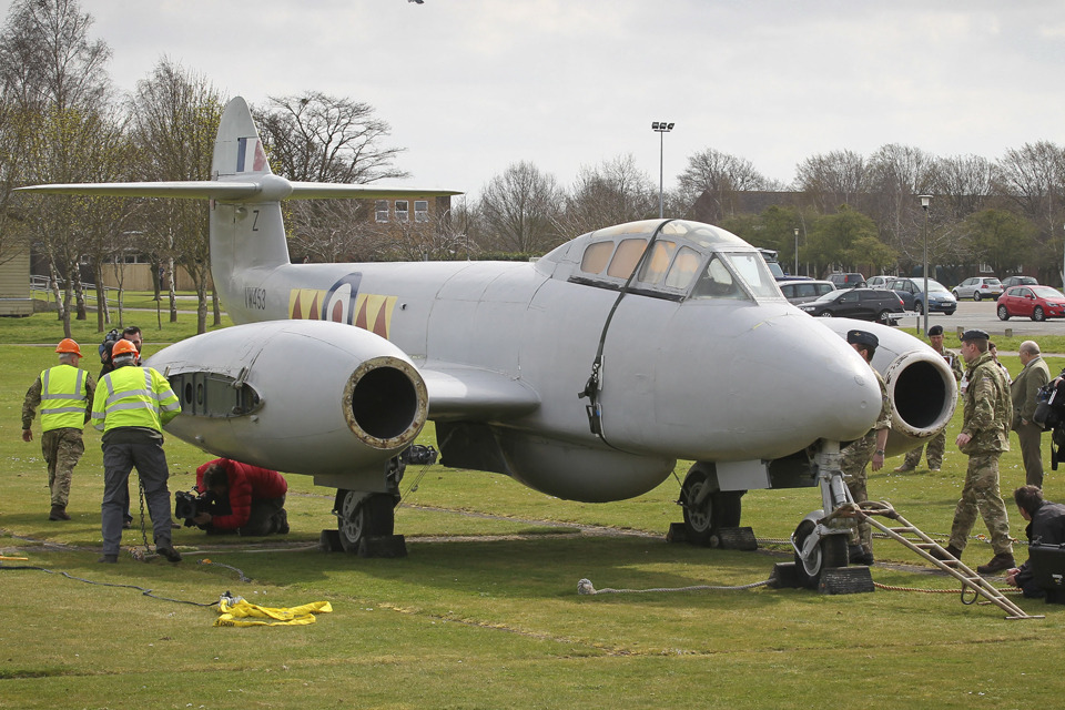 RAF airlift Britain's first jet fighter to new home - GOV.UK