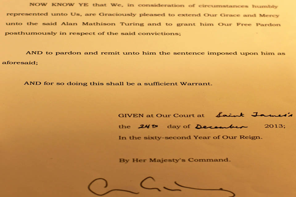 Royal pardon for WW2 code-breaker Dr Alan Turing - GOV.UK