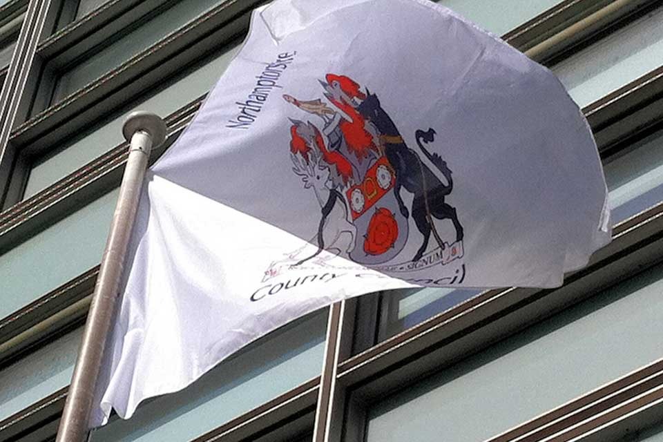 Northamptonshire flag flies at Department for Communities and Local ...