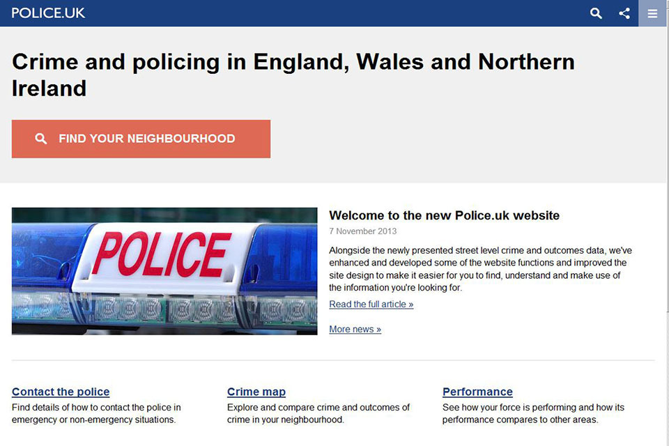 Improved Police.uk launched - GOV.UK
