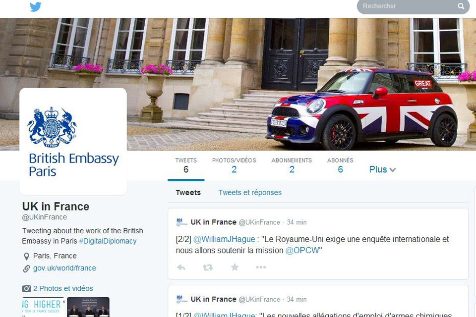 British Embassy Paris expands Twitter presence - GOV.UK