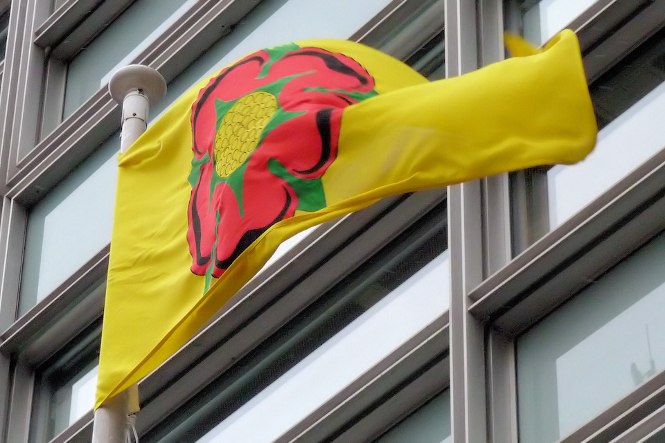 Lancashire flag flying high above Whitehall - GOV.UK