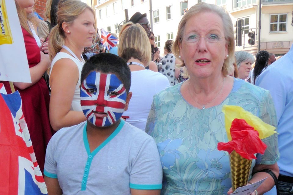Baroness Hanham joins young Olympics fans welcoming the Torch to ...