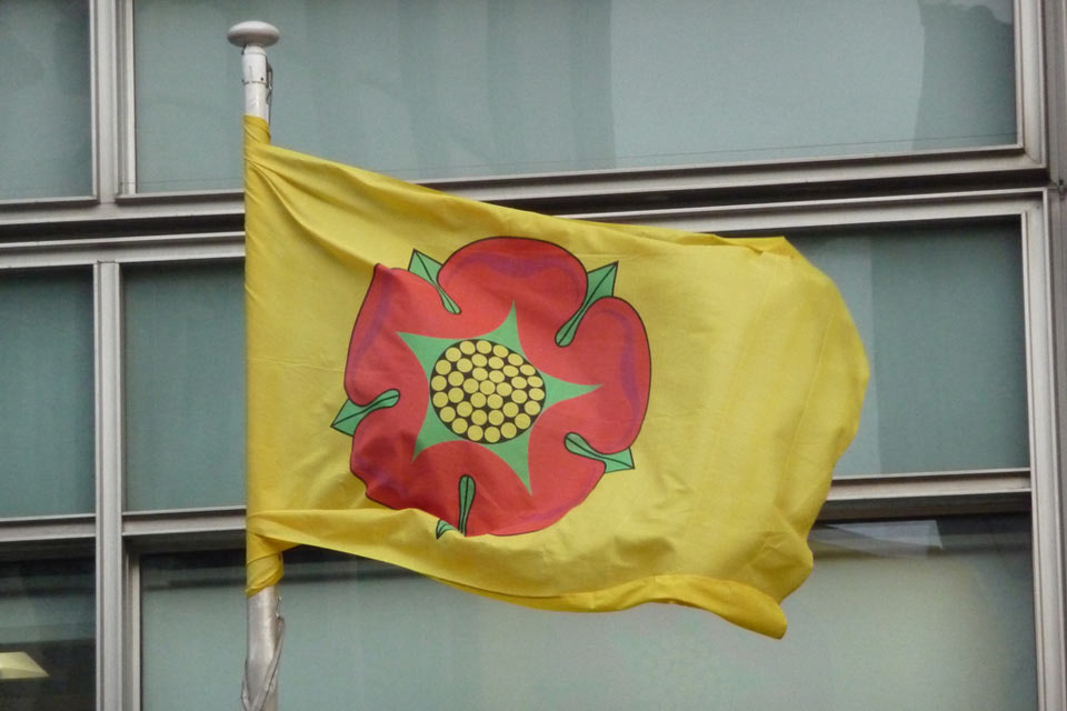 Lancashire flag flying at Department for Communities and Local ...