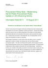 Procurement policy note 05/11: modernising the public procurement rules ...