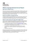 Welsh language scheme annual report - GOV.UK