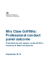 Teacher misconduct panel outcome: Mrs Clare Griffiths - GOV.UK