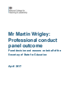 Teacher misconduct panel outcome: Mr Martin Wrigley - GOV.UK