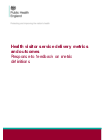 Health visitor service metrics and outcomes definitions from CSDS - GOV.UK