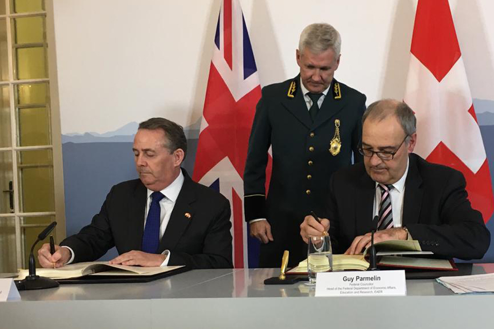 UK and Switzerland sign trade continuity agreement - GOV.UK