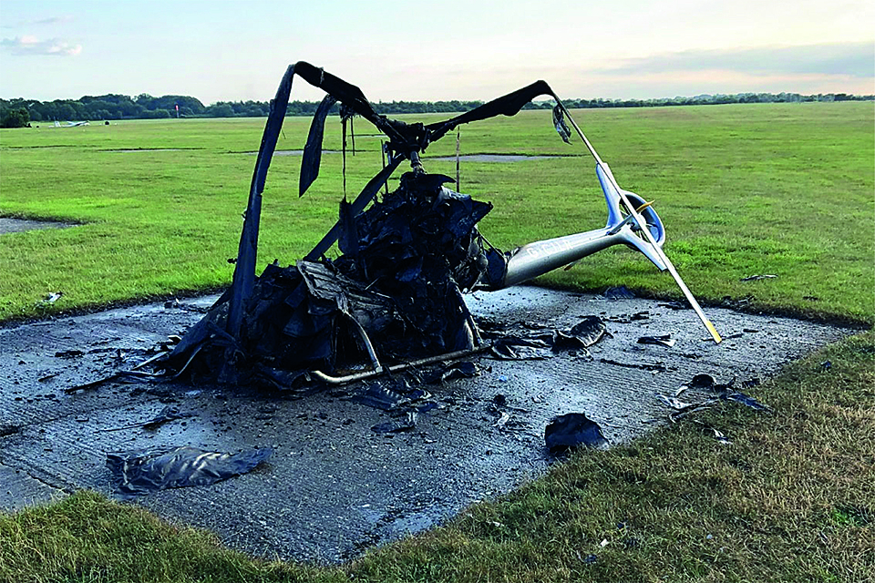 AAIB Report: Guimbal Cabri G2, helicopter caught fire and was destroyed ...