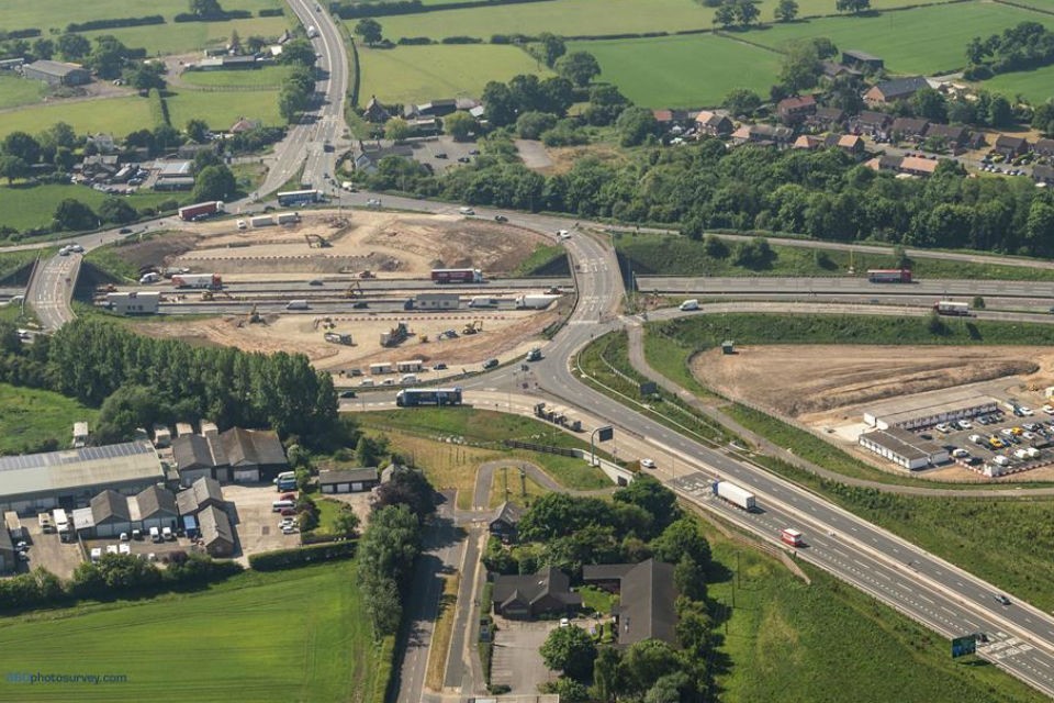 Bird's eye view of Cheshire's £43 million M6 junction improvement - GOV.UK
