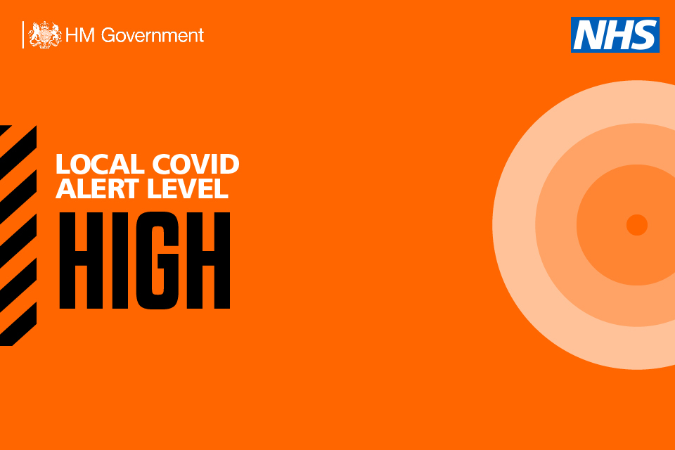 Local COVID alert level update: areas moving to 'high' - GOV.UK