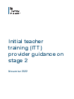 Initial teacher training (ITT): provider guidance on stage 2 - GOV.UK
