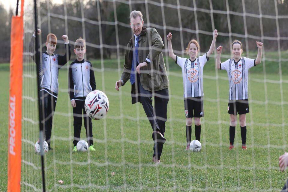 Welshpool Town Football Club’s new pitches part-funded by a grant from ...