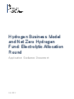 Hydrogen Business Model and Net Zero Hydrogen Fund: Electrolytic ...