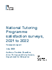 National tutoring programme satisfaction surveys, 2021 to 2022 - GOV.UK