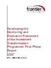Developing the monitoring and evaluation framework for the Investment ...