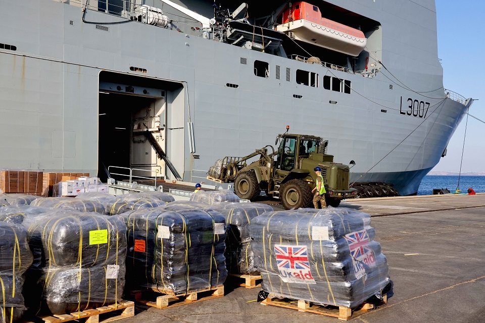 First UK maritime shipment of lifesaving aid for Gaza arrives in Egypt ...