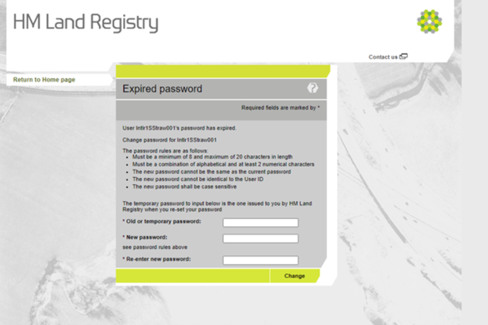 HM Land Registry portal: first time login for business unit administrators - GOV.UK
