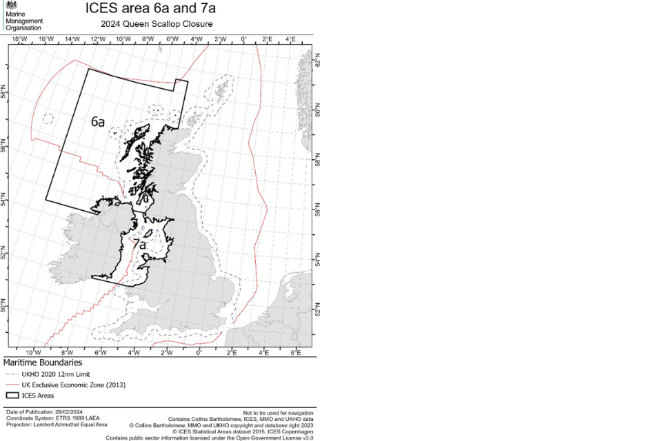 ICES divisions 6a and 7a queen scallop fishery closure - GOV.UK