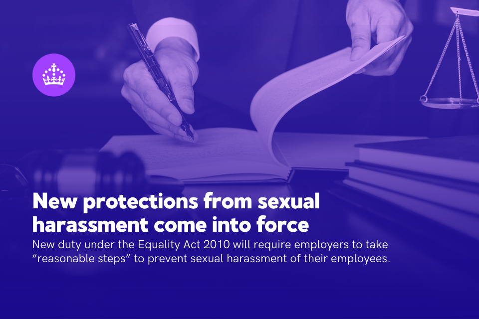 New Protections From Sexual Harassment Come Into Force Gov Uk